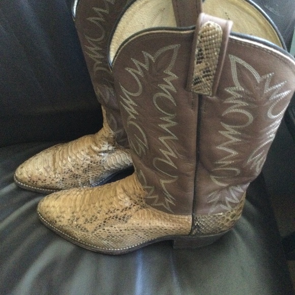 Dan Post | Shoes | Vintage Dan Post Snake Skin Cowboy Boots | Poshmark